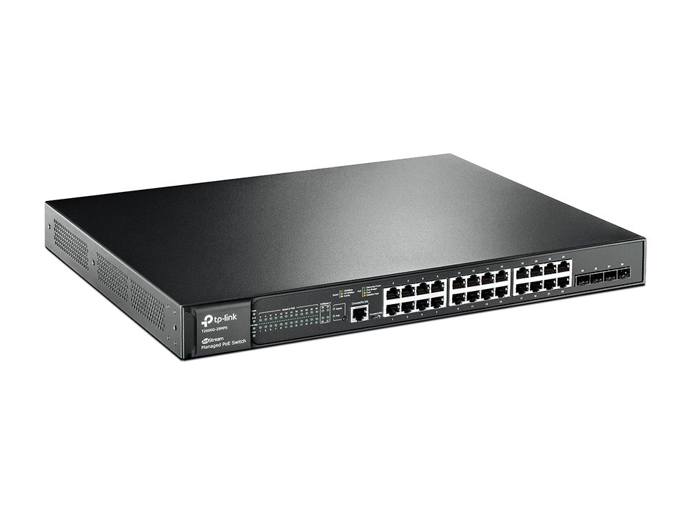 TP Link JetStream 24-Port Gigabit L2 Managed PoE+ Switch with 4 SFP ...